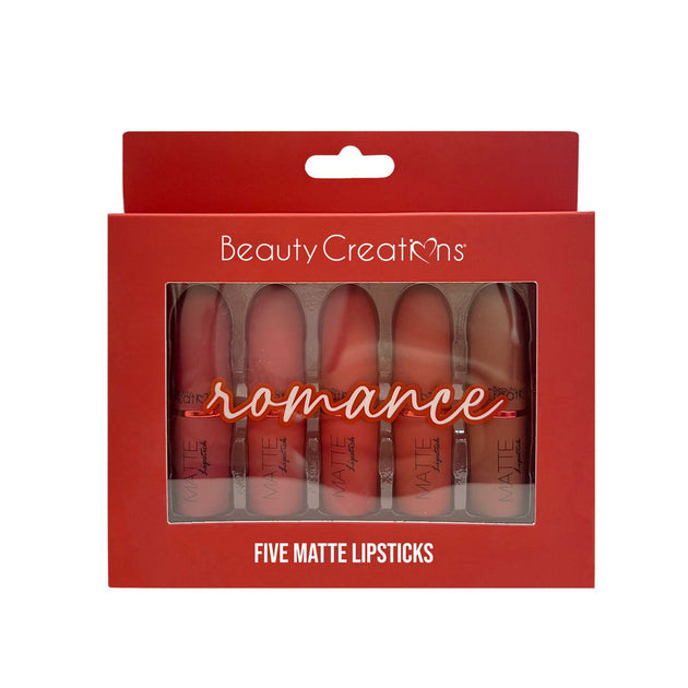 ROMANCE FIVE MATTE LIPSTICKS| BEAUTY CREATIONS | Belle Queen Cosmetics